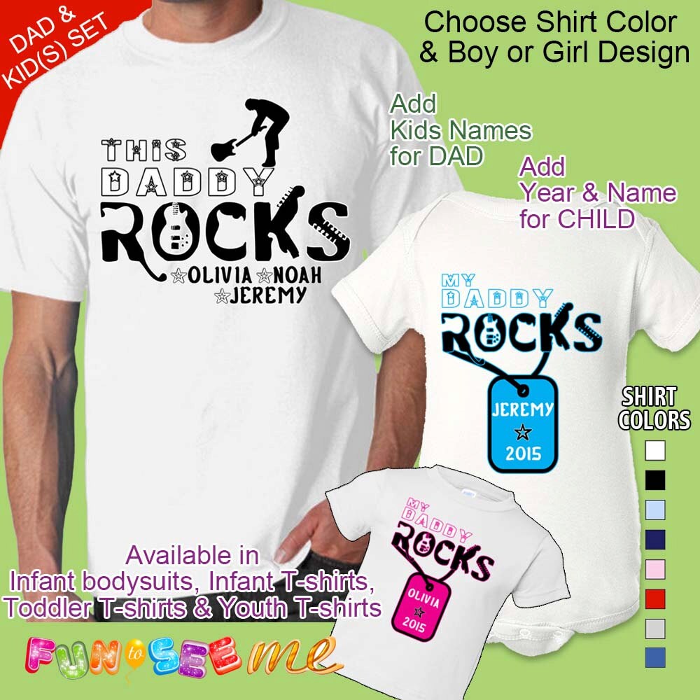 Dad & Child Matching Set: This Daddy Rocks and My Daddy Rocks ...