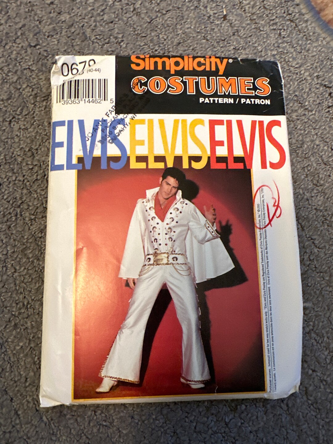 Simplicity 0679 Sewing Pattern Size 40-44 Elvis Costume - Etsy