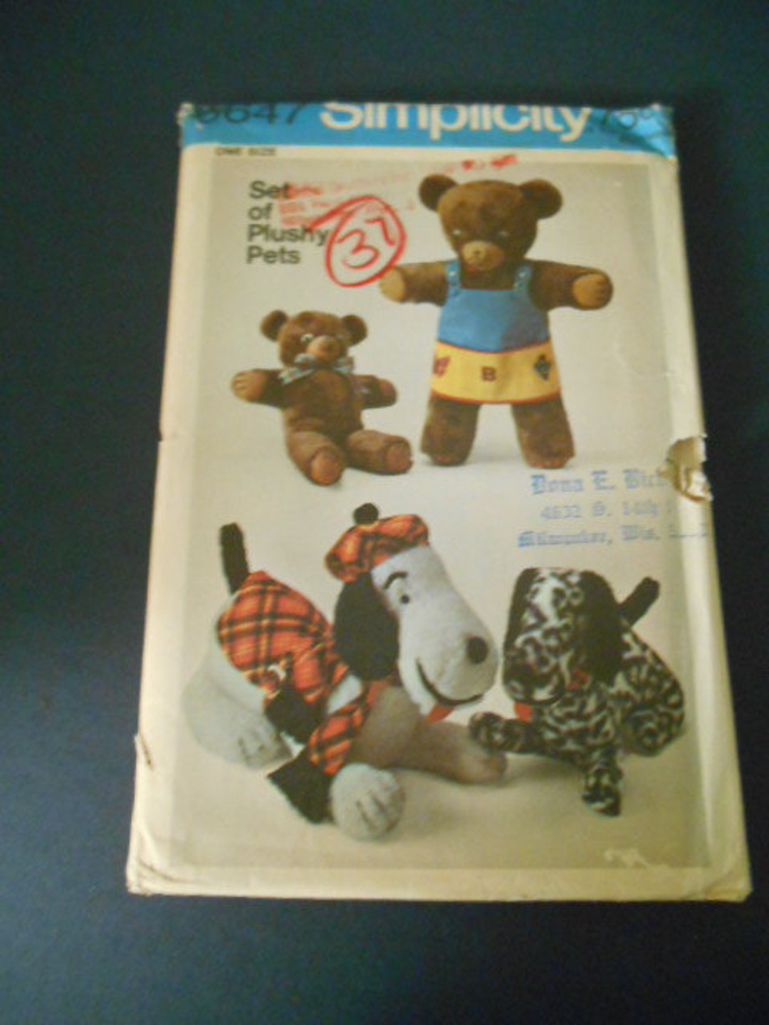 Simplicity Sewing Pattern, 9647, Dogs, Bears and Clothes, 16-24" - Etsy