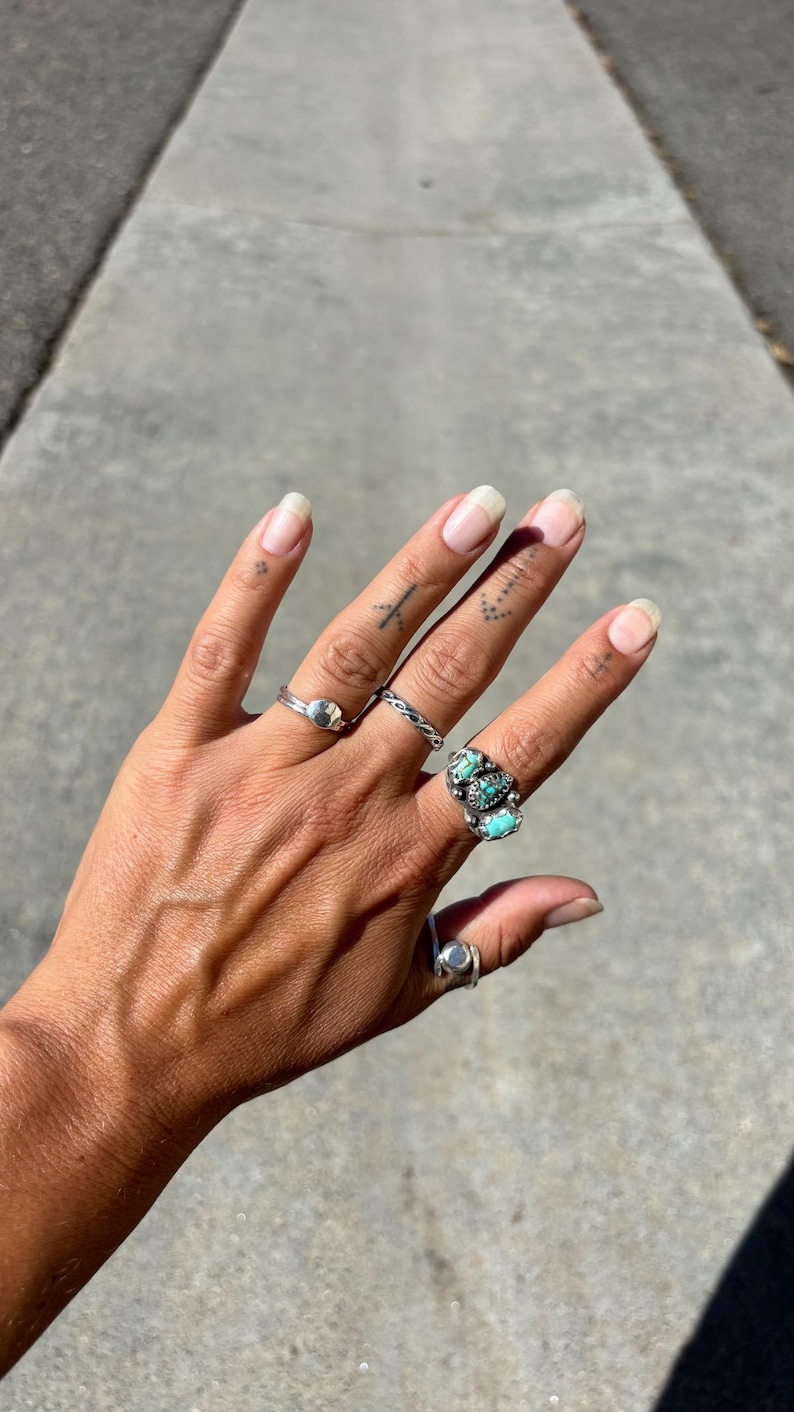 Turquoise Triplet Ring | Handmade Stone and Sterling Silver Ring ...