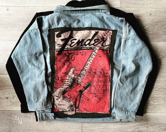 Fender Guitar Faded Denim Jacket - Etsy