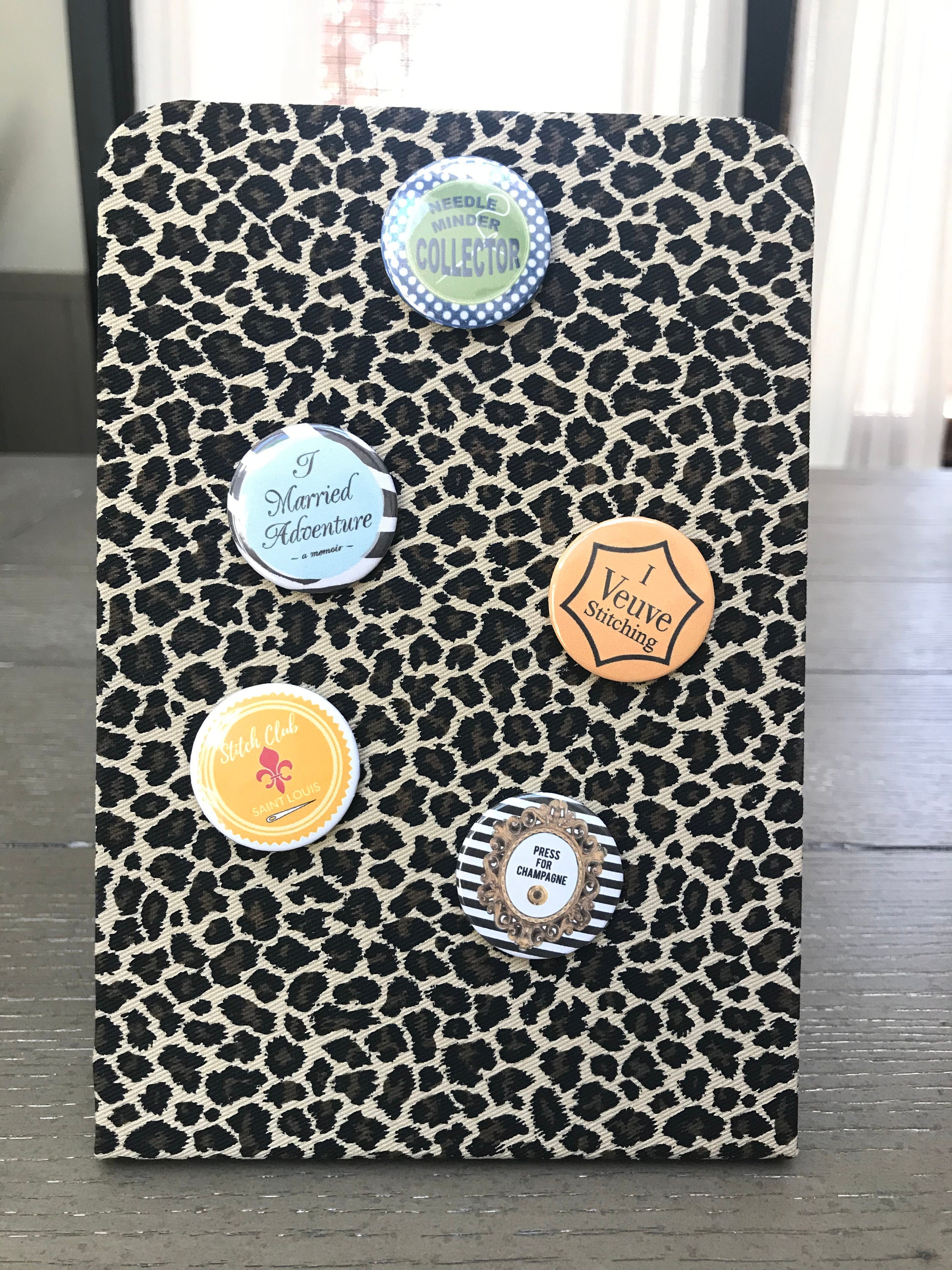 New! Leopard Fabric-Covered Magnet Display Board for Needle Minders ...