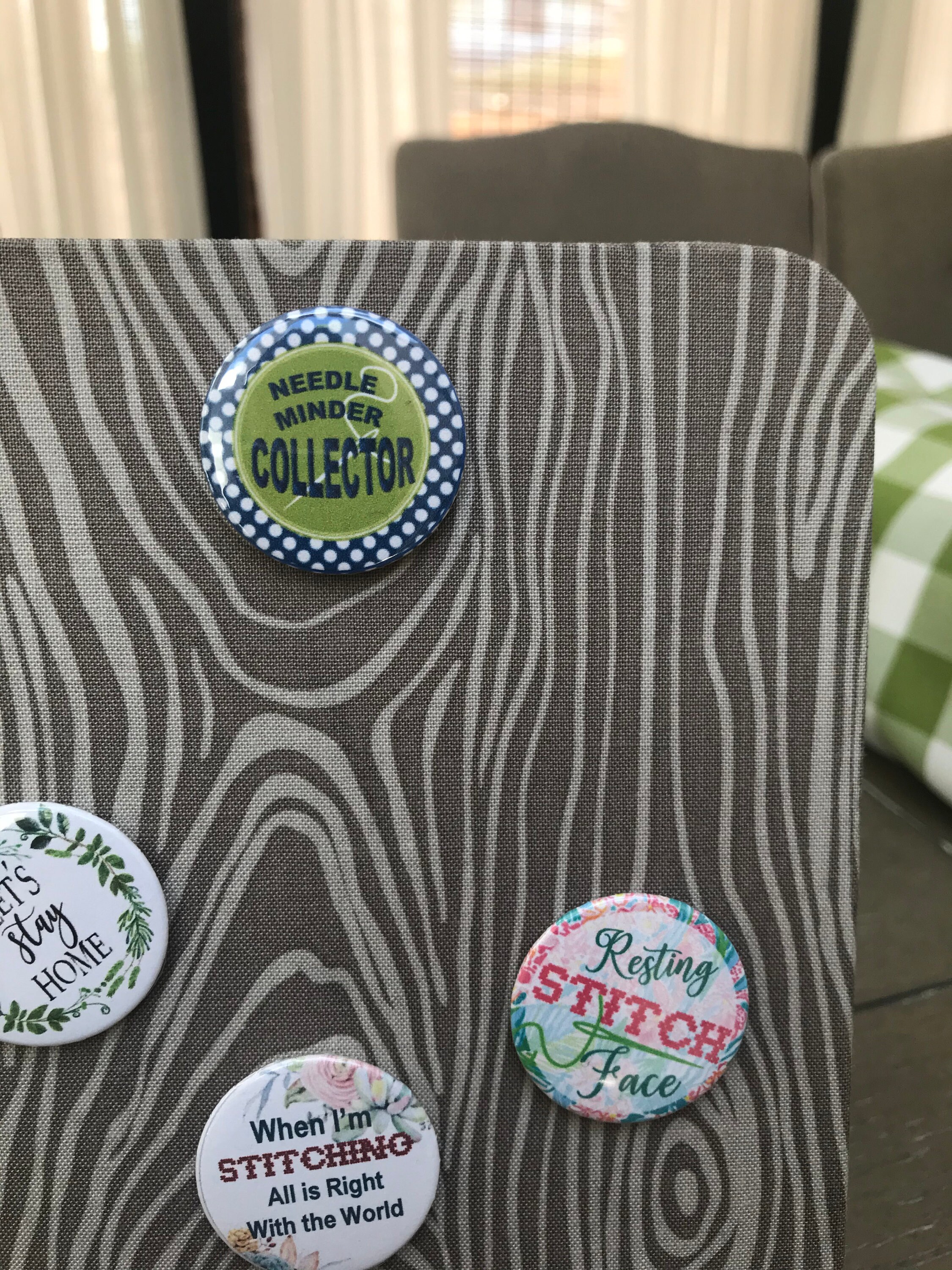 New! Faux Bois Fabric-Covered Magnet Display Board for Needle Minders ...