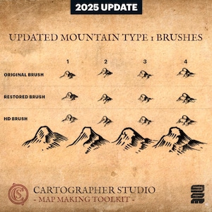 Mountains Brush Pack. (PROCREATE Brushes for Historical, Fantasy and ...