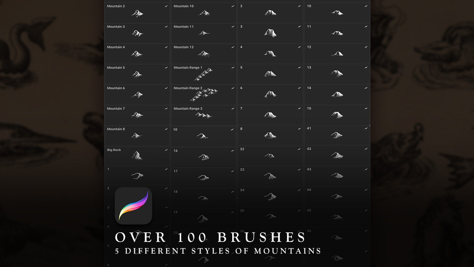 Mountains Brush Pack. (PROCREATE Brushes for Historical, Fantasy and RPG Maps) - Etsy