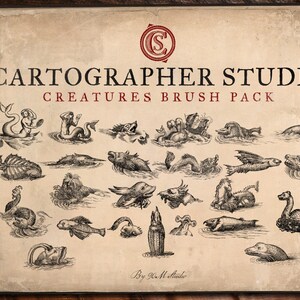 Sea Creatures Brush Pack procreate Brushes for Fantasy Maps - Etsy