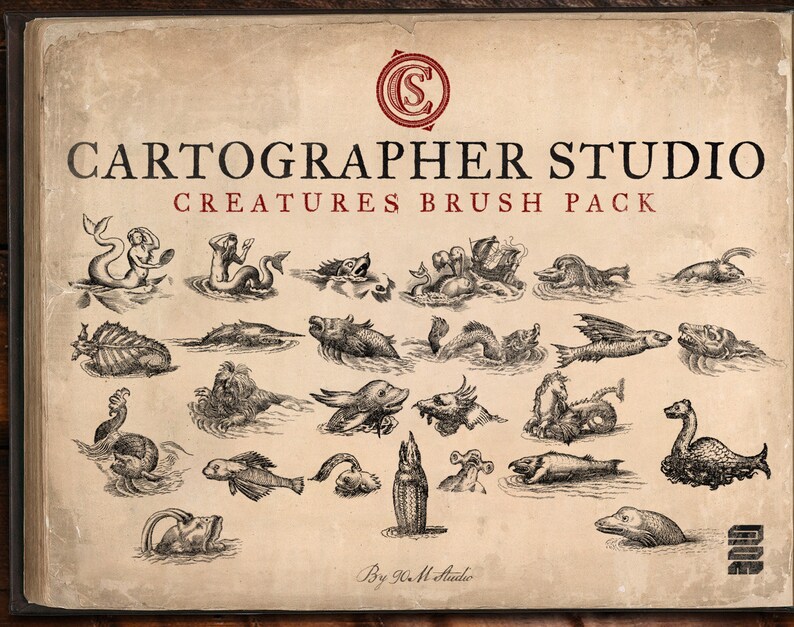 Sea Creatures Brush Pack procreate Brushes for Fantasy Maps - Etsy