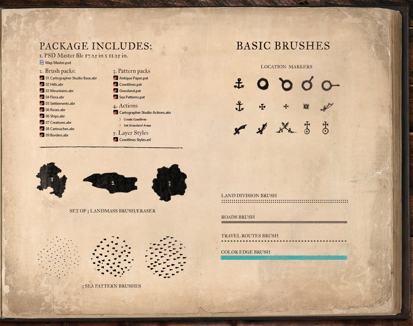 Cartographer Studio Map Making Toolkit (PHOTOSHOP Brushes and Assets ...