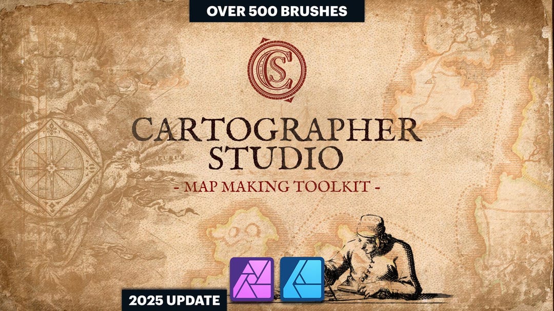 Affinity Map Brush Set: 500+ Historical, Fantasy, RPG Brushes - Etsy