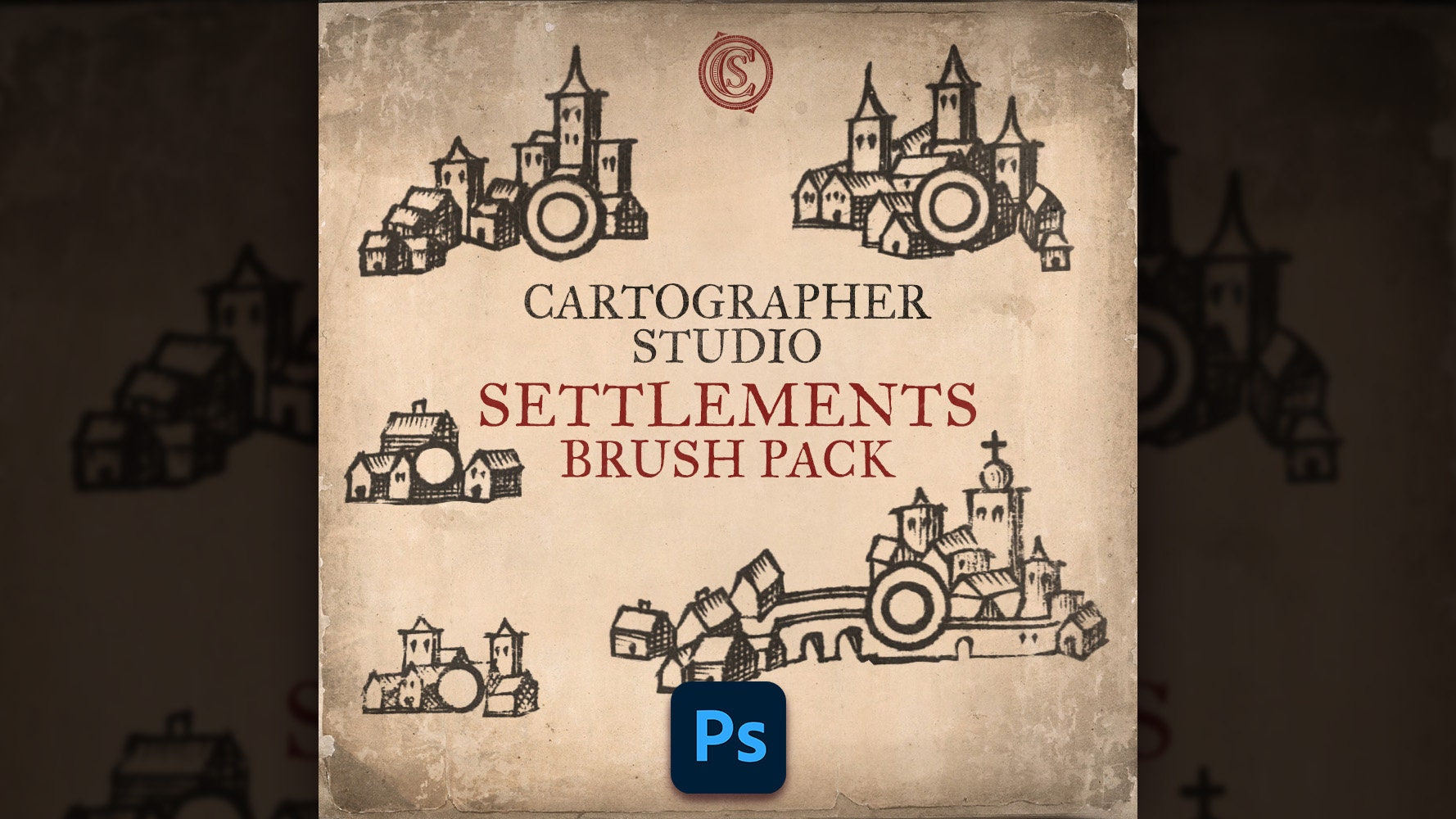 Settlements Brush Pack. photoshop Brushes for Fantasy Maps - Etsy