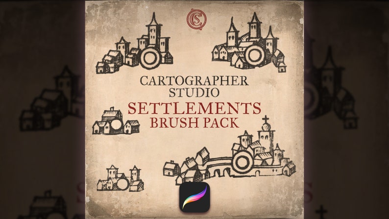 Settlements Brush Pack. (PROCREATE Brushes for Historical, Fantasy and ...