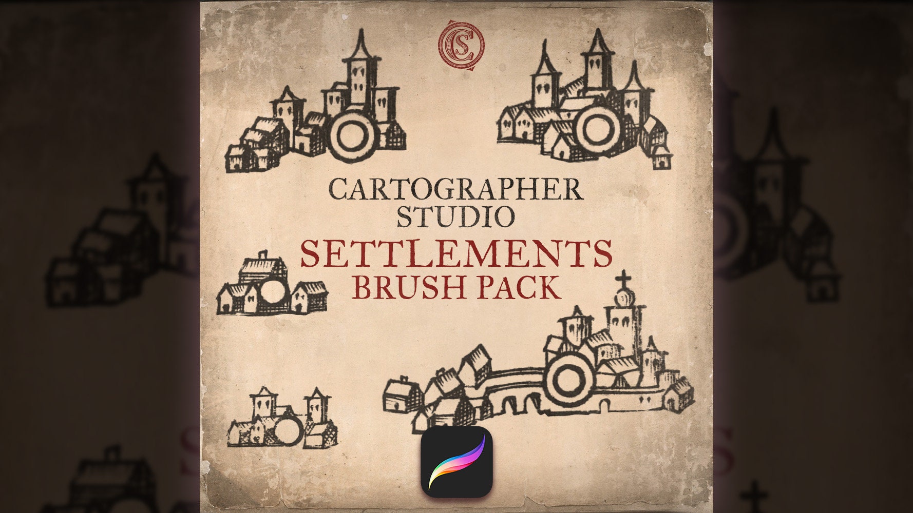 Settlements Brush Pack. (PROCREATE Brushes for Historical, Fantasy and ...