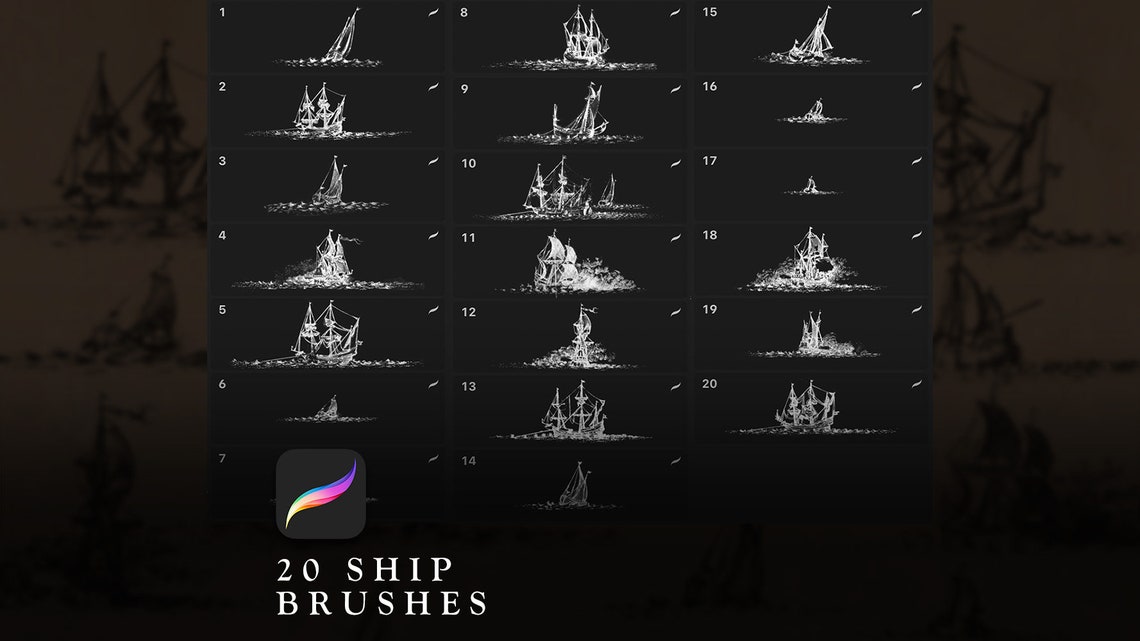 Ships Brush Pack. procreate Brushes for Fantasy Maps - Etsy