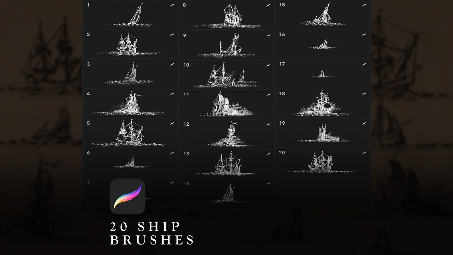 Ships Brush Pack. procreate Brushes for Fantasy Maps - Etsy