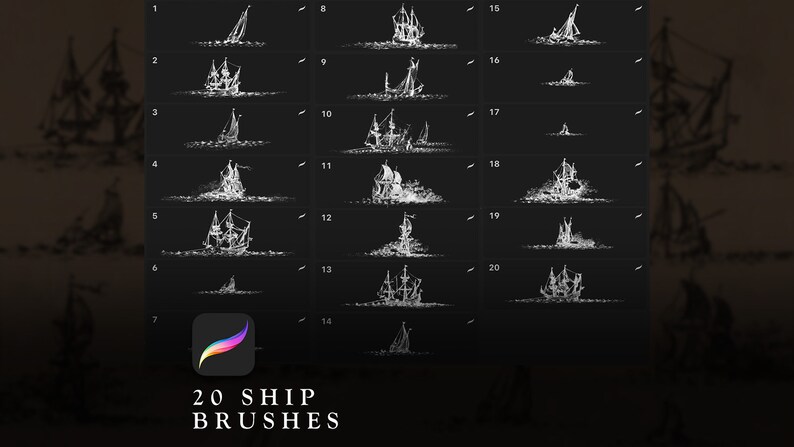 Ships Brush Pack. procreate Brushes for Fantasy Maps - Etsy