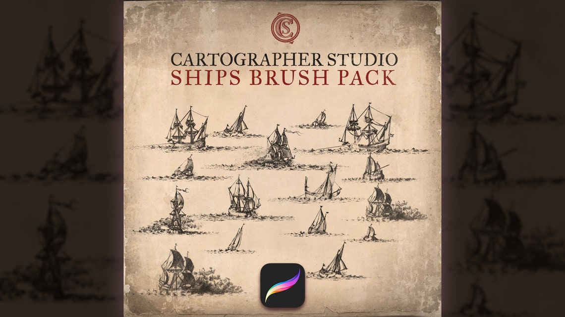 Ships Brush Pack. procreate Brushes for Fantasy Maps - Etsy