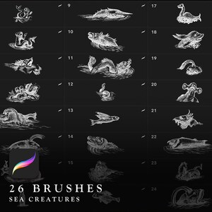 Sea Creatures Brush Pack procreate Brushes for Fantasy Maps - Etsy