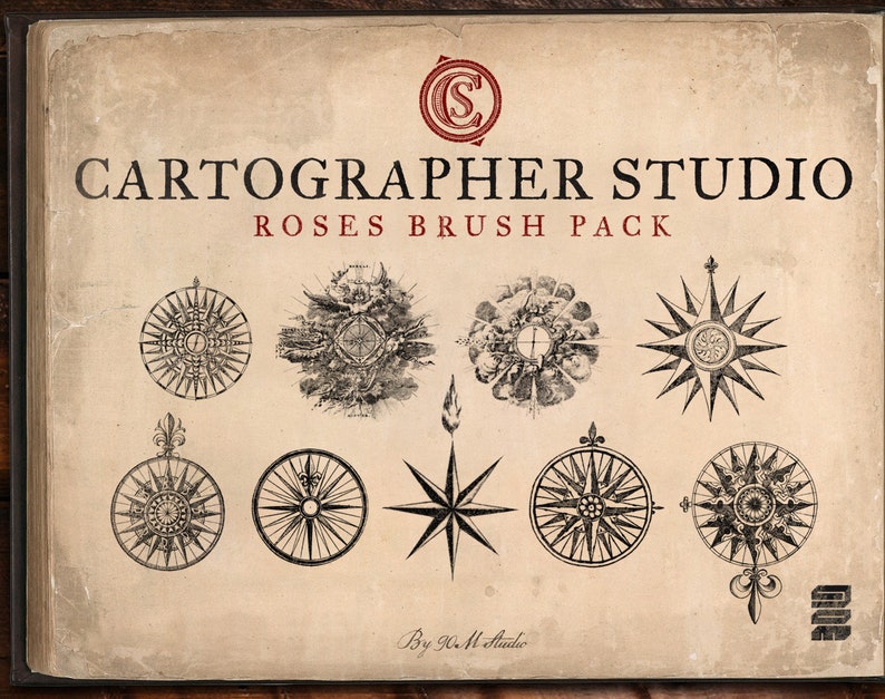 Nautical Roses Brush Pack. procreate Brushes for Fantasy Maps - Etsy