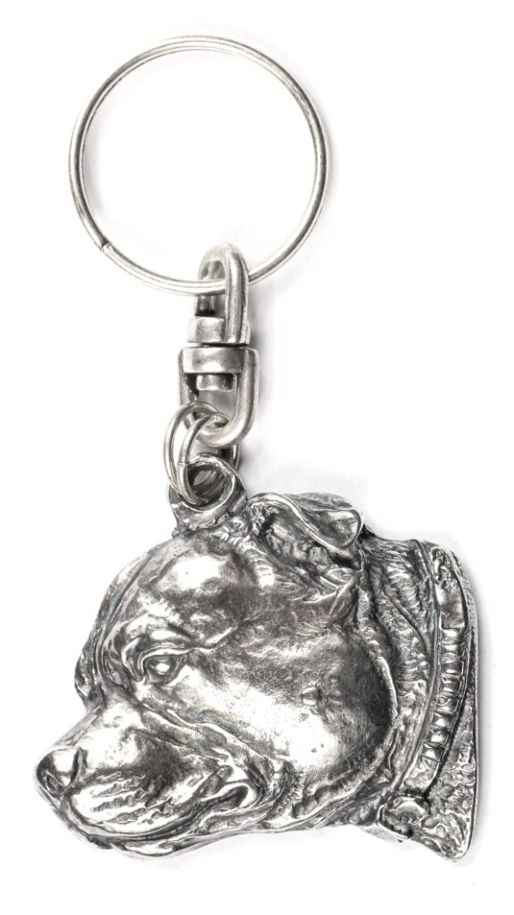 NEW, Staffordshire Bull Terrier, Dog Keyring, Key Holder, in Casket ...