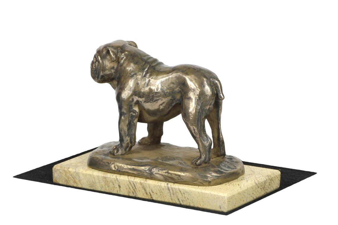 Bulldog English Bulldog Dog Sand Marble Base Statue | Etsy
