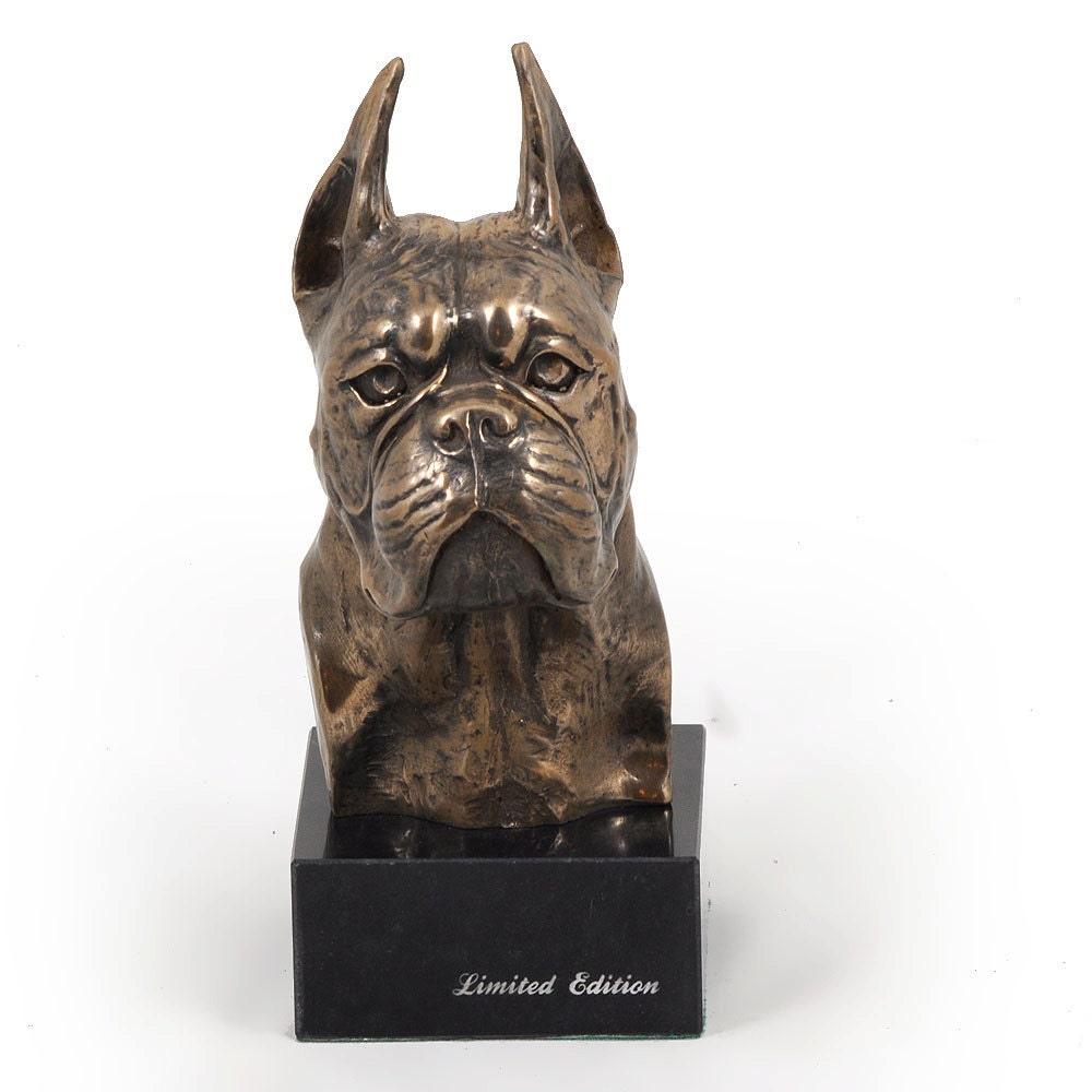 Boxer cropped Dog Marble Statue Limited Edition Artdog. - Etsy