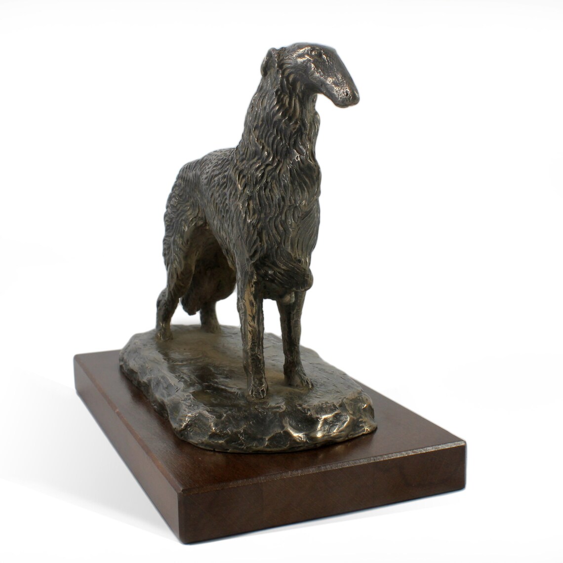 Borzoi Standing, Dog Wooden Base Statue, Limited Edition, Artdog - Etsy