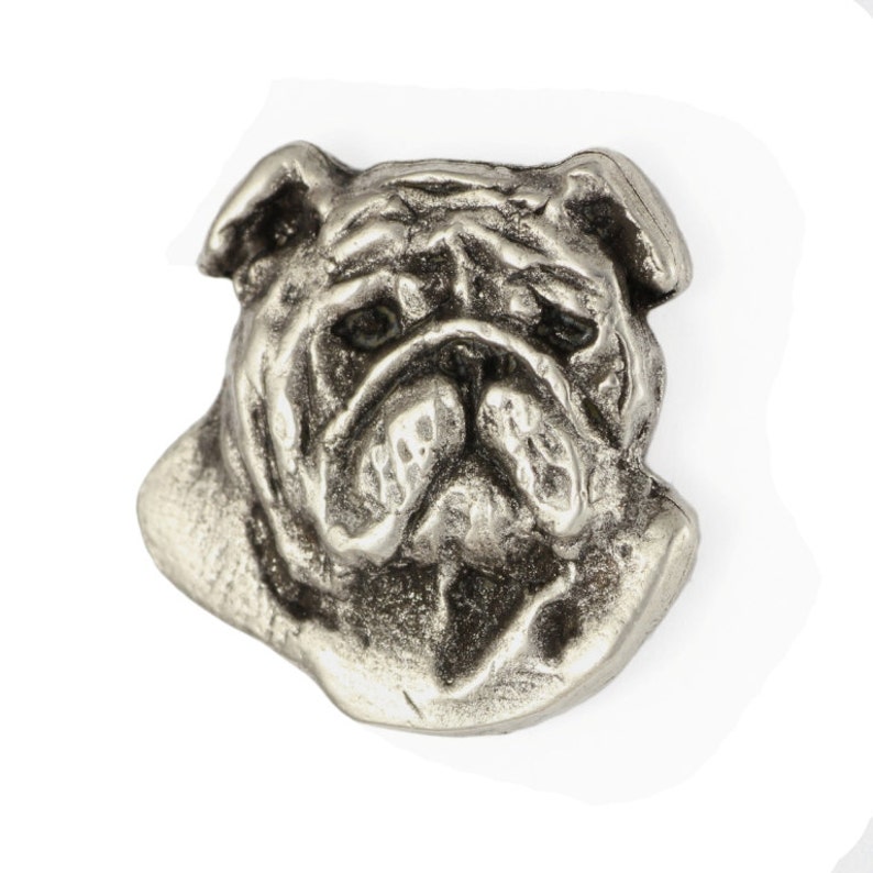 English Bulldog head Dog Pin Limited Edition Artdog - Etsy