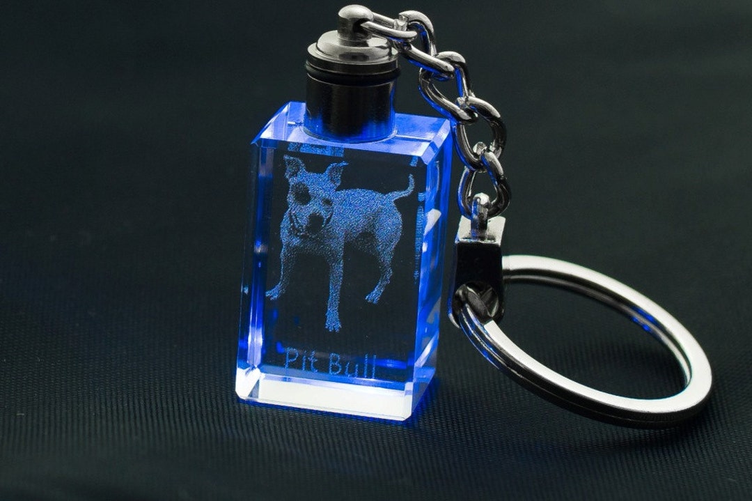 American Pit Bull Terrier Dog Crystal Keyring Keychain - Etsy