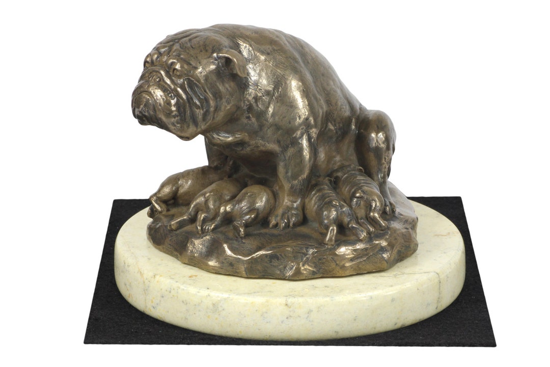 Bulldog English Bulldog Dog Sand Marble Base Statue - Etsy