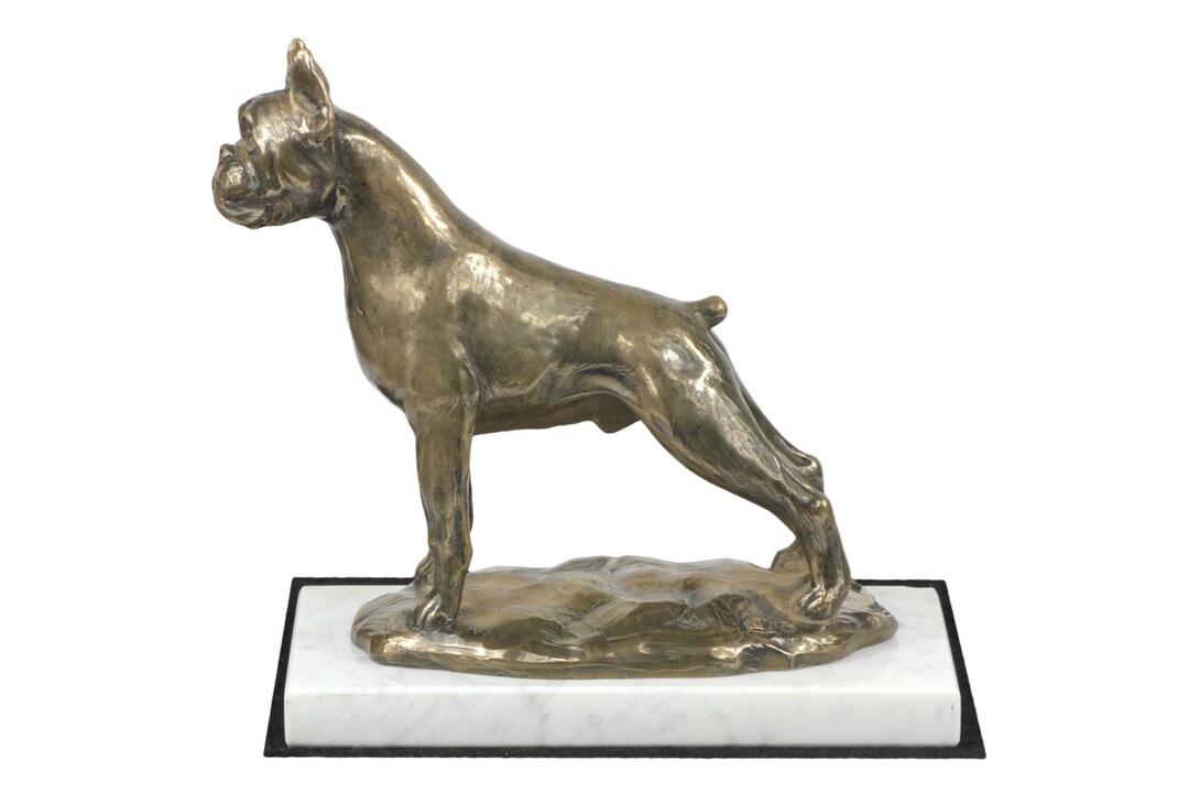 Boxer, Dog White Marble Base Statue, Limited Edition, Artdog. Made of ...