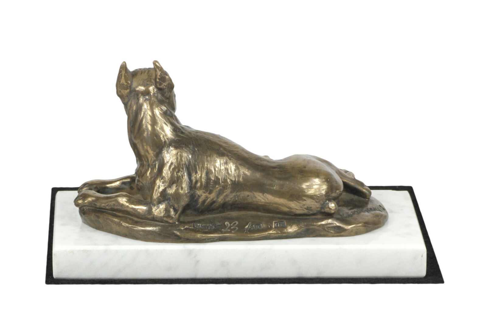 Boxer, Dog White Marble Base Statue, Limited Edition, Artdog. Made of ...