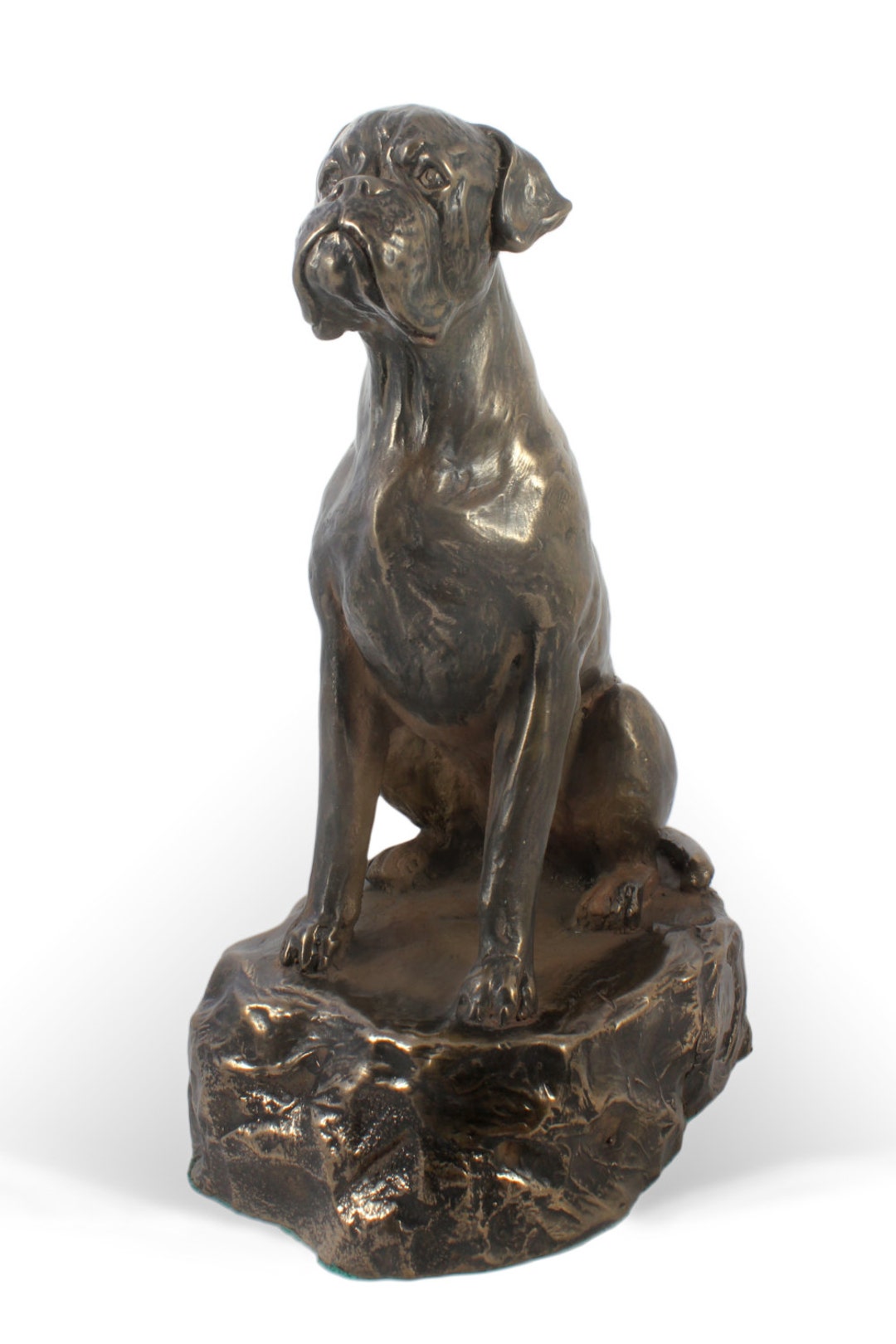 Boxer Sitting (no Desk), Dog Wooden Base Statue, Limited Edition ...