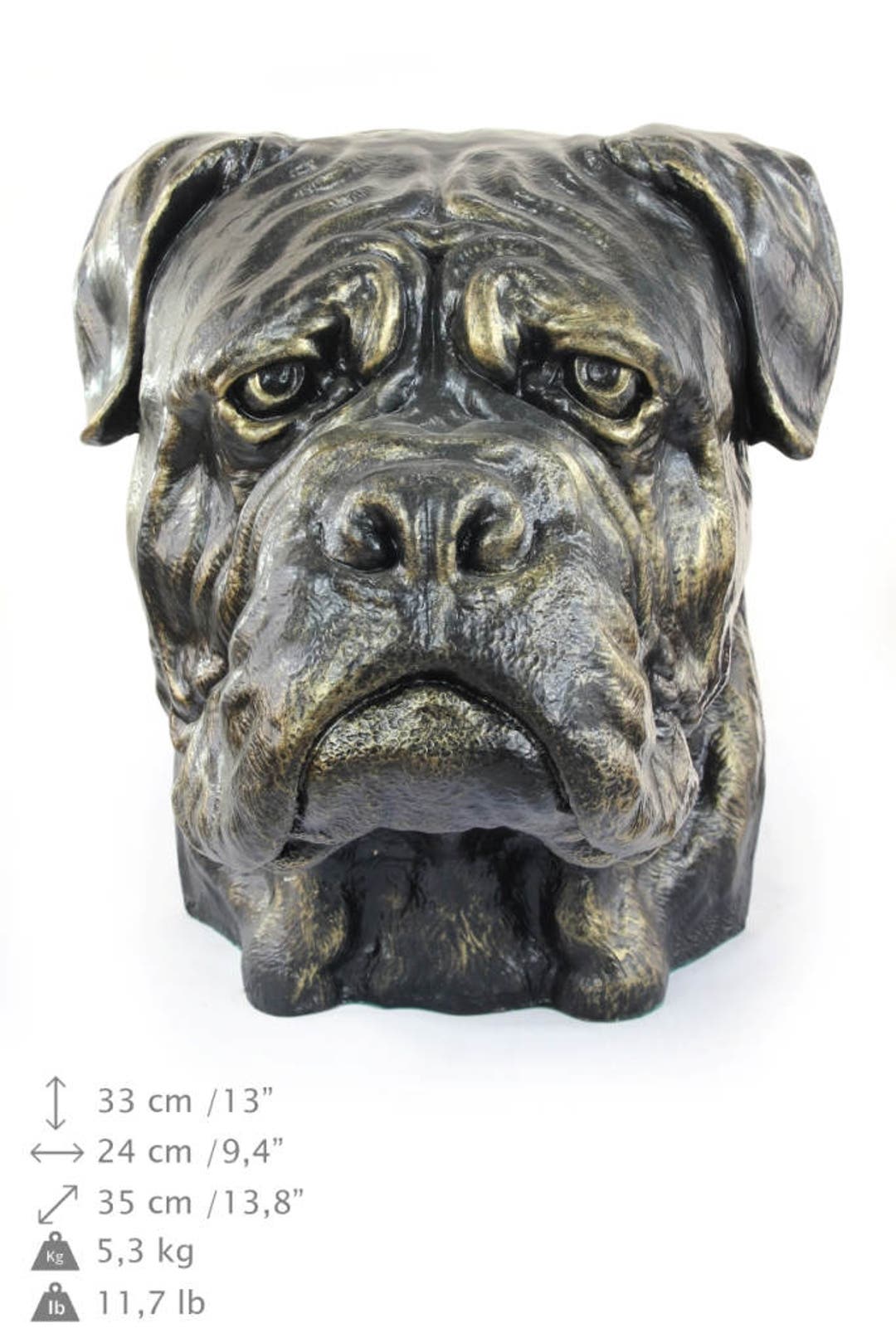 Urn for Dog Ashes - Bullmastiff Statue. Artdog Collection Cremation Box ...