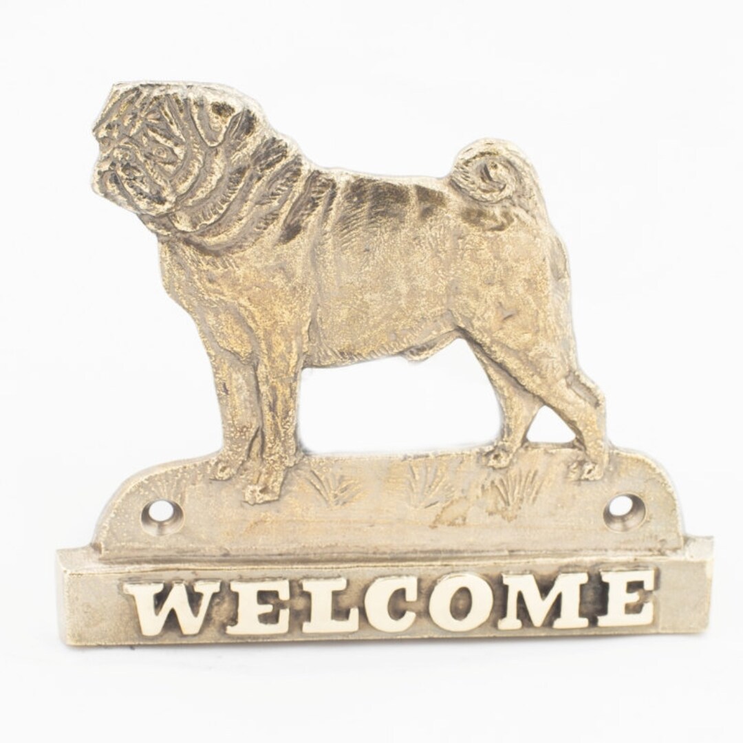 Pug, Dog Welcome, Hanging Decoration, Limited Edition, Artdog - Etsy