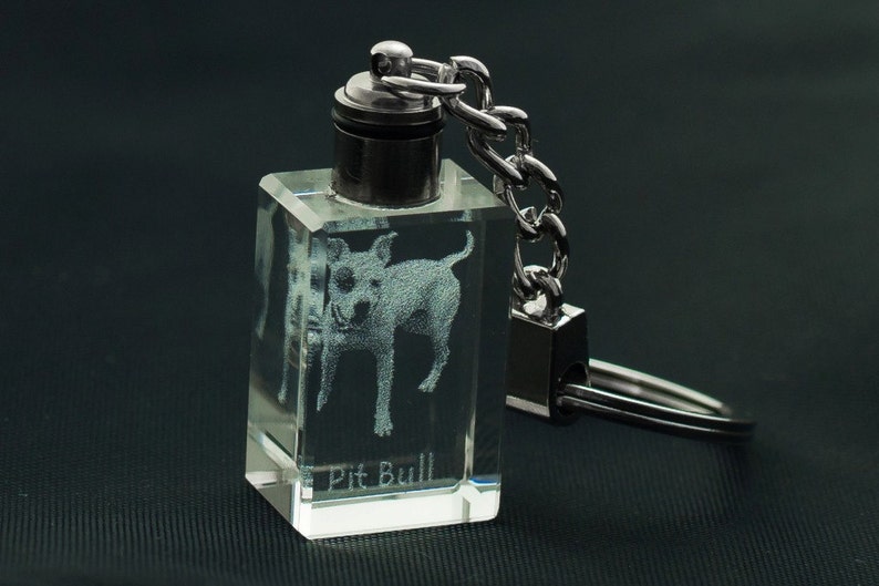American Pit Bull Terrier Dog Crystal Keyring Keychain - Etsy