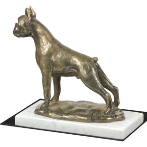 Boxer, Dog White Marble Base Statue, Limited Edition, Artdog. Made of ...