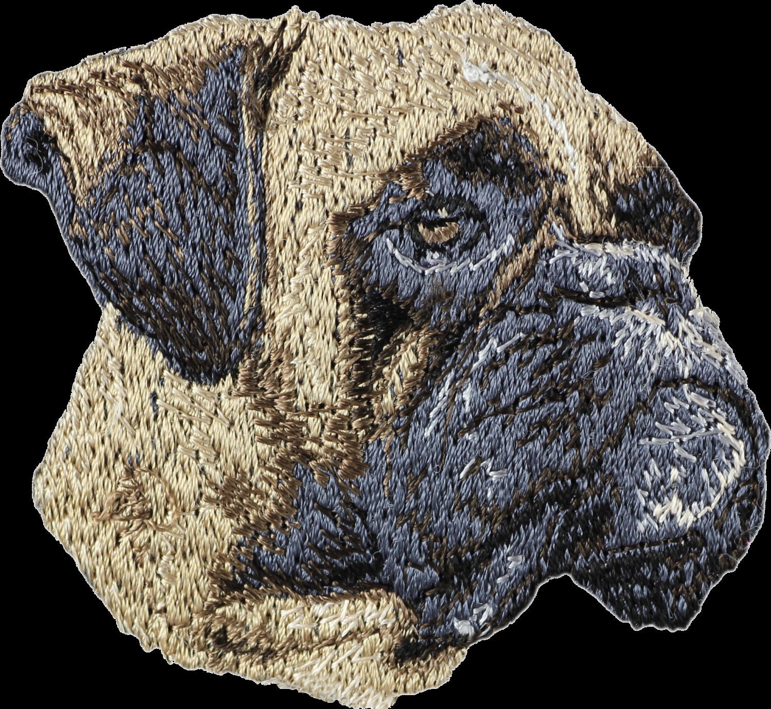Boxer Uncropped - Embroidery, Patch With the Image of a Pedigree Dog ...