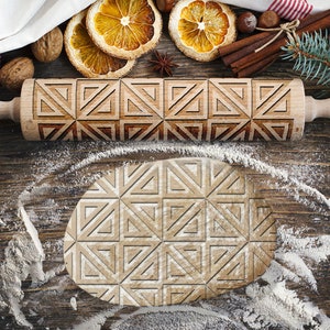 TRIANGLES. Engraved Rolling Pin for Cookies, Embossing Rollingpin ...