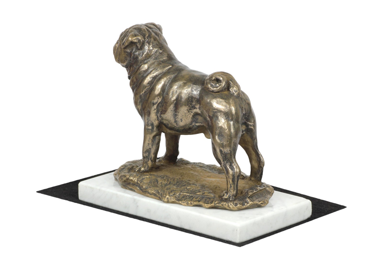 Pug, Dog White Marble Base Statue, Limited Edition, Artdog. Made of ...