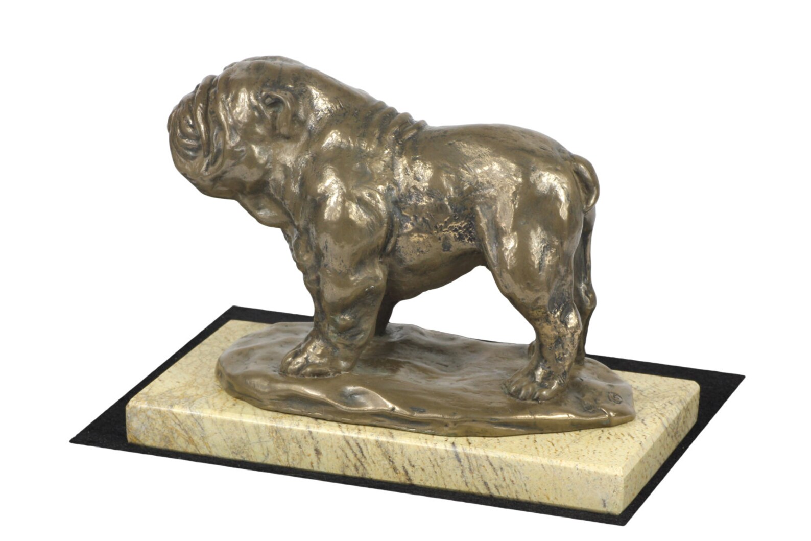 Bulldog English Bulldog Dog Sand Marble Base Statue | Etsy