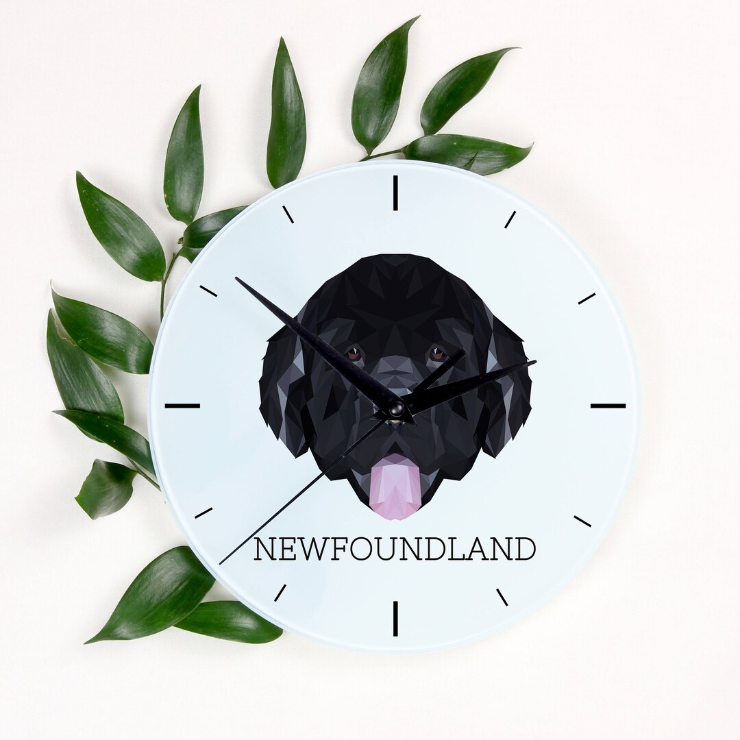 A Clock With a Newfoundland Dog. A New Collection With the Geometric ...