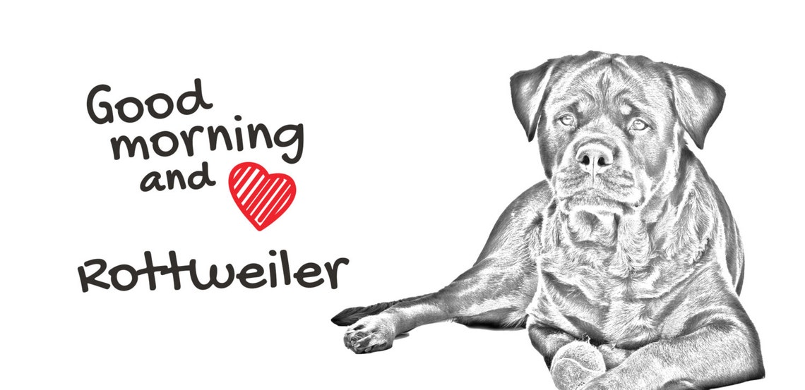 Rottweiler a Mug With a Dog. good Morning and | Etsy