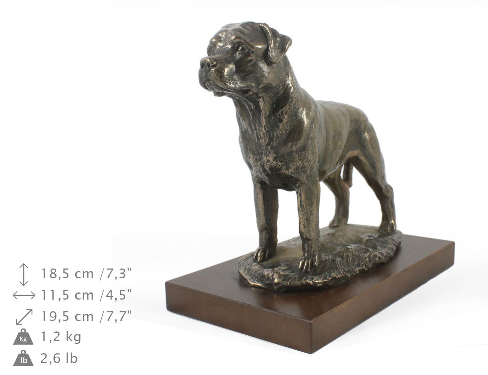 Rottweiler With Tail Dog Wooden Base Statue Limited Edition | Etsy