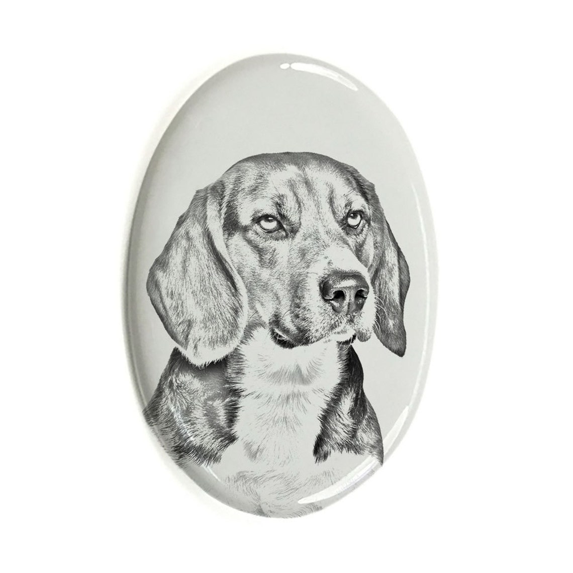 Beagle Gravestone Oval Ceramic Tile With an Image of a Dog. - Etsy