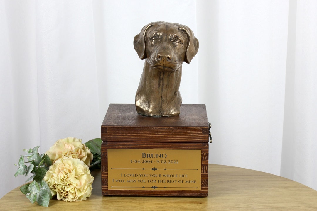 Doberman Uncropped Urn for Dog's Ashes, Urn With Engraving and ...