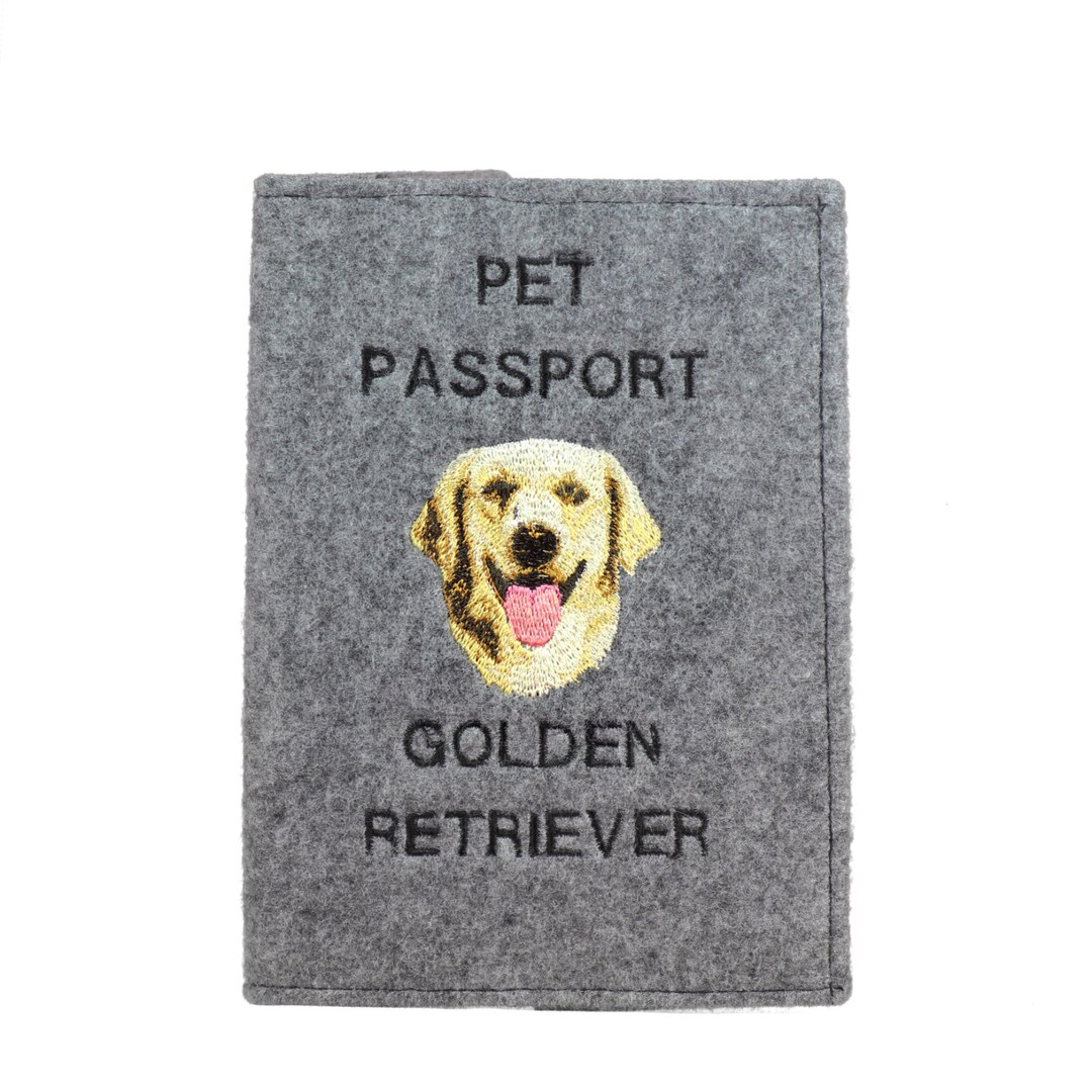 Golden Retriever - Passport Wallet for the Dog With Embroidered Pattern ...