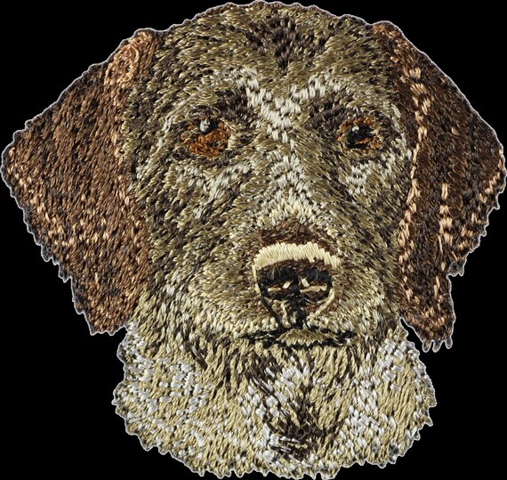 German Wirehaired Pointer Embroidery Patch With the Image - Etsy