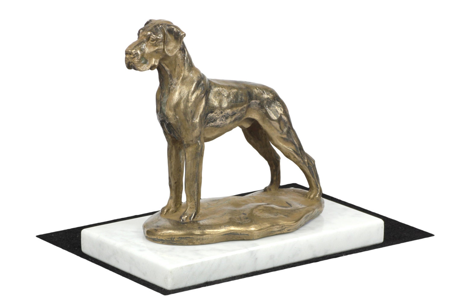 Great Dane Uncropped Dog White Marble Base Statue Limited | Etsy