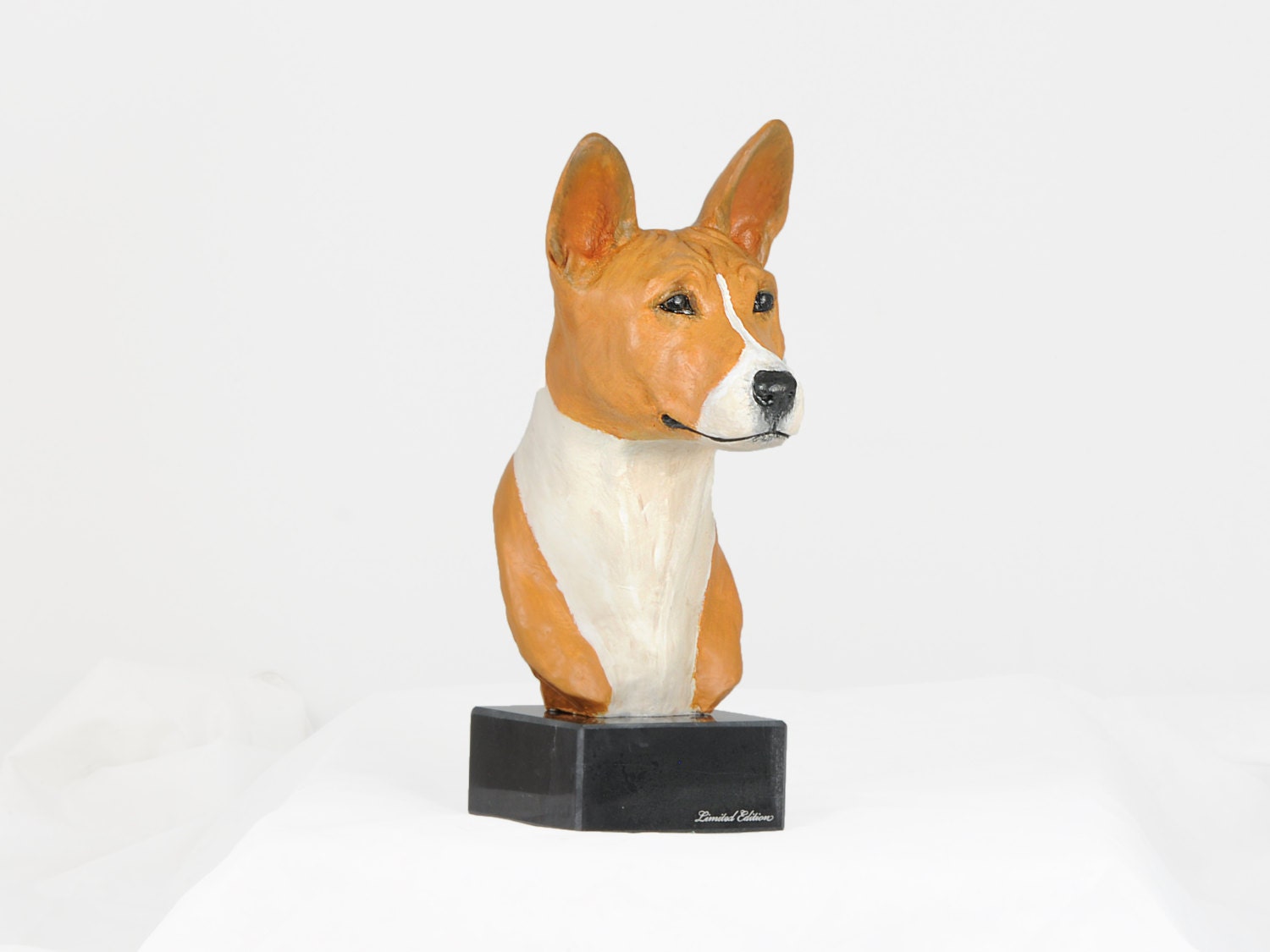 Basenji Dog Marble Statue Painted Limited Edition Make | Etsy