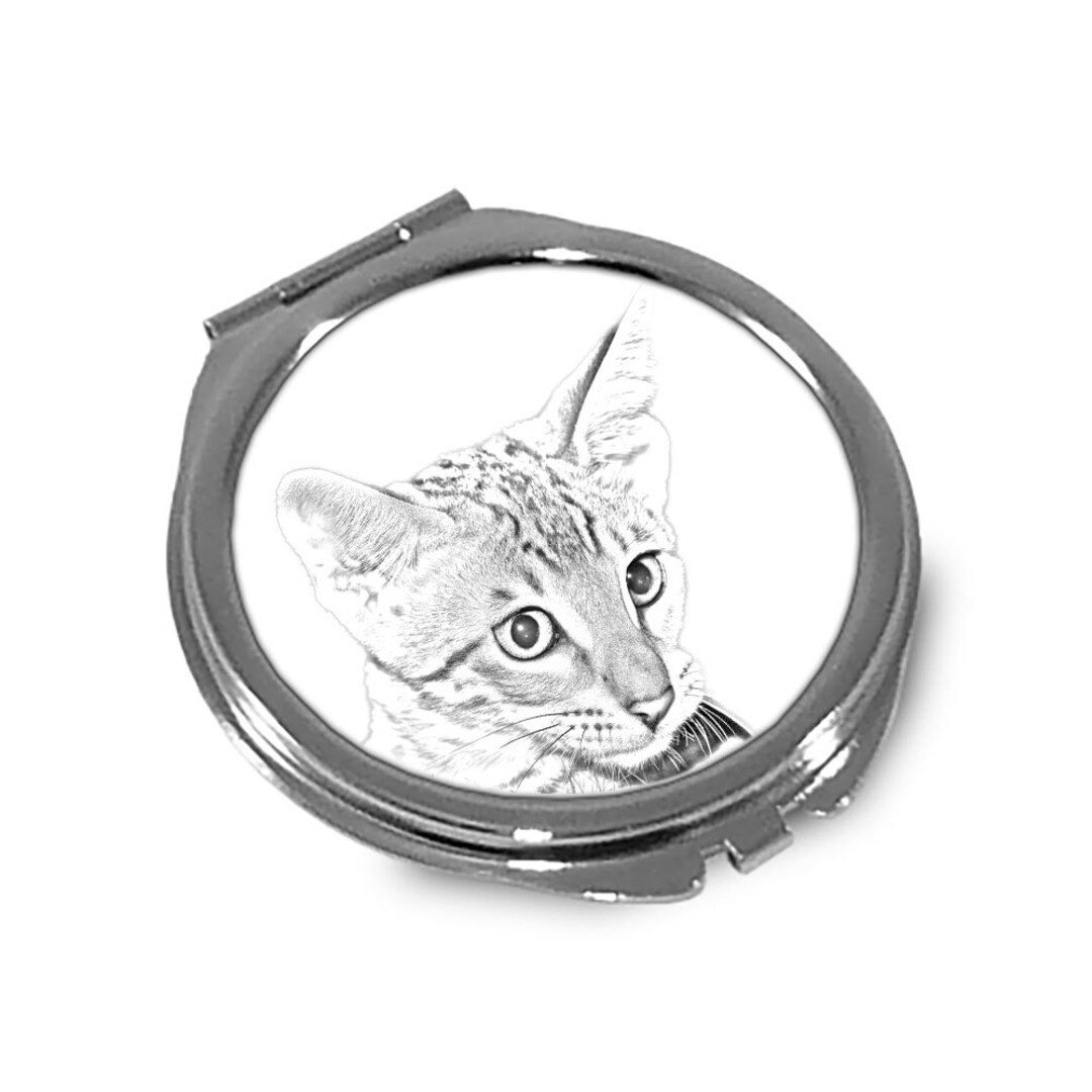Savannah Cat- Pocket Mirror With the Image of a Cat. - Etsy